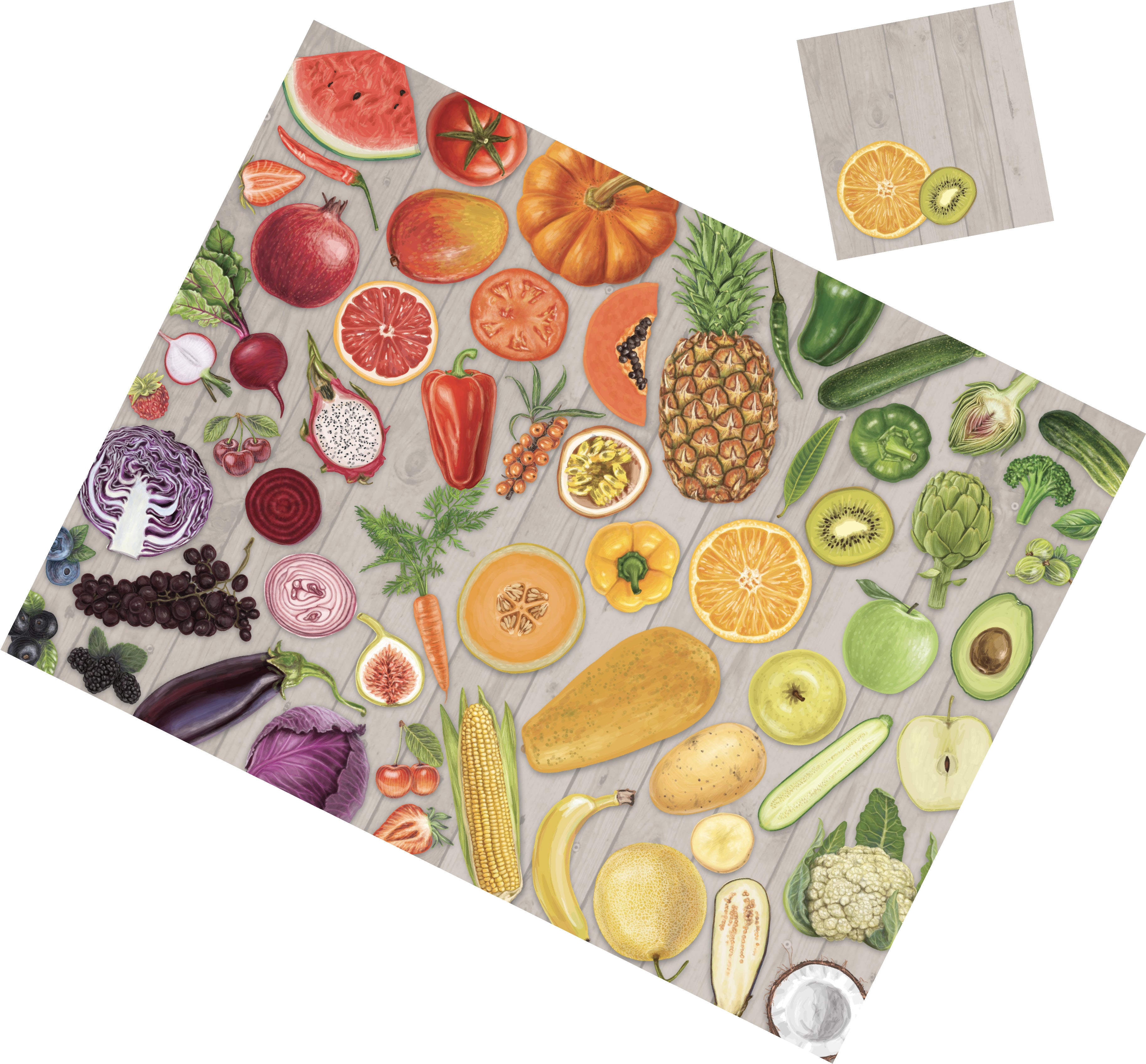 VEGGIES AND FRUITS PAPER PLACEMAT – CSQUAREDESIGN